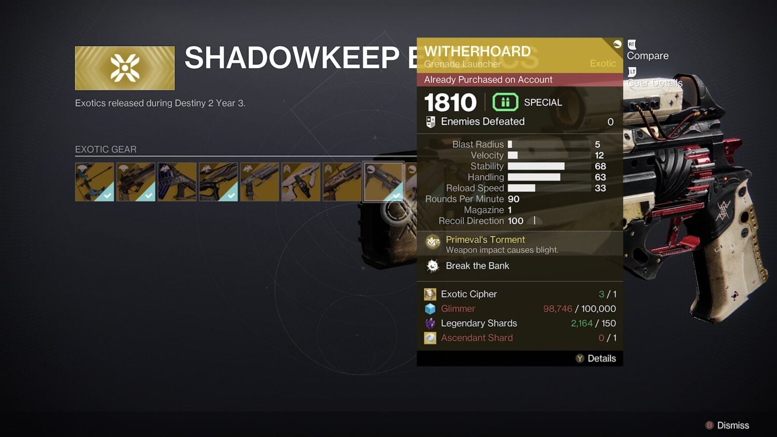 How to Get Witherhoard Catalyst with the Exotic + Ornaments