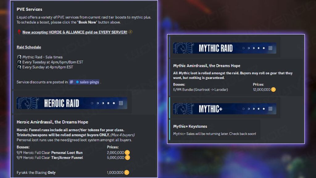 Amirdrassil Boosting Services by Echo, Liquid, and Method | WowVendor