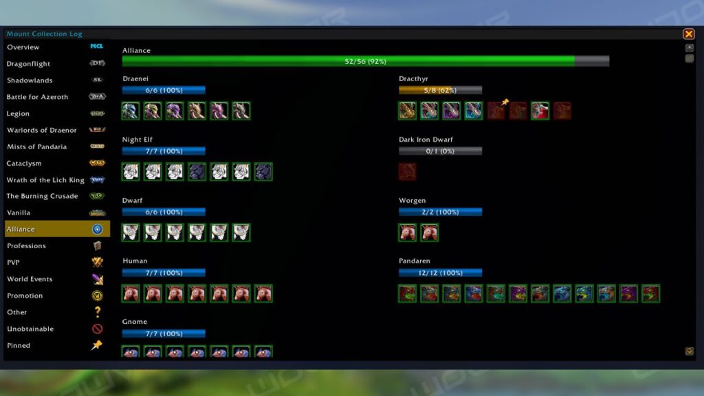 Top 7 WoW mount farm addons and mount tracker TWW Patch 11.2.5