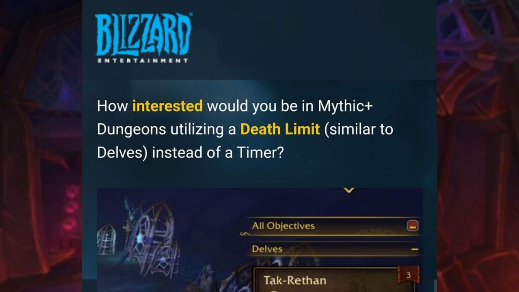 WoW survey hints at major M+ change in The War Within