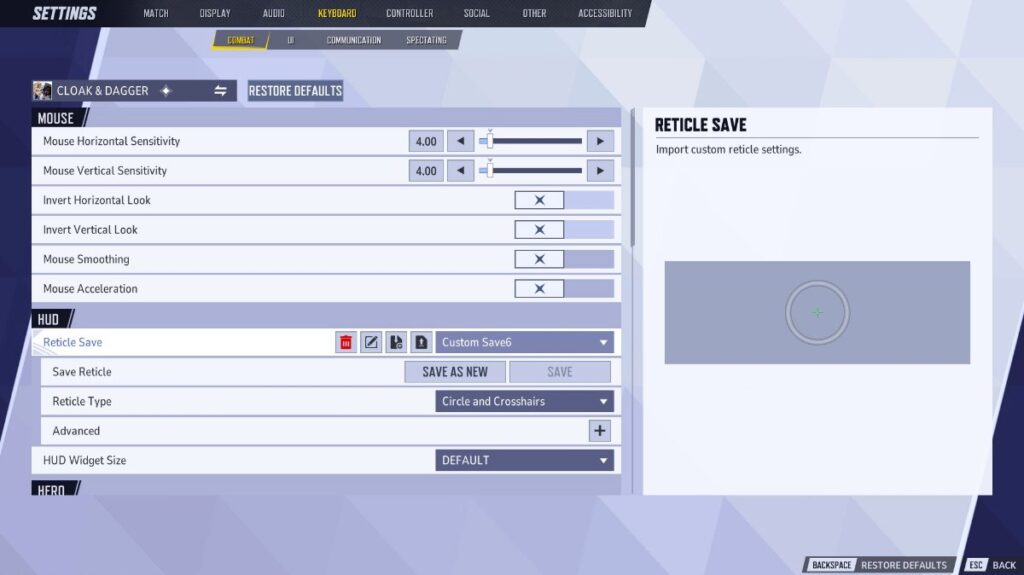 Marvel Rivals best crosshair codes for each character