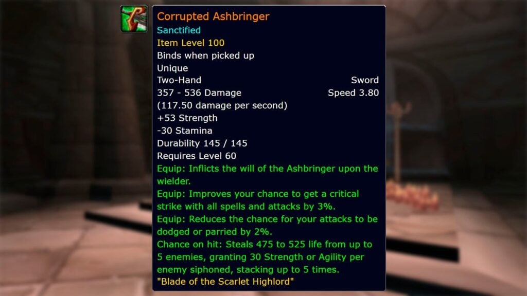 How to get Ashbringer Guide in WoW SoD Phase 8